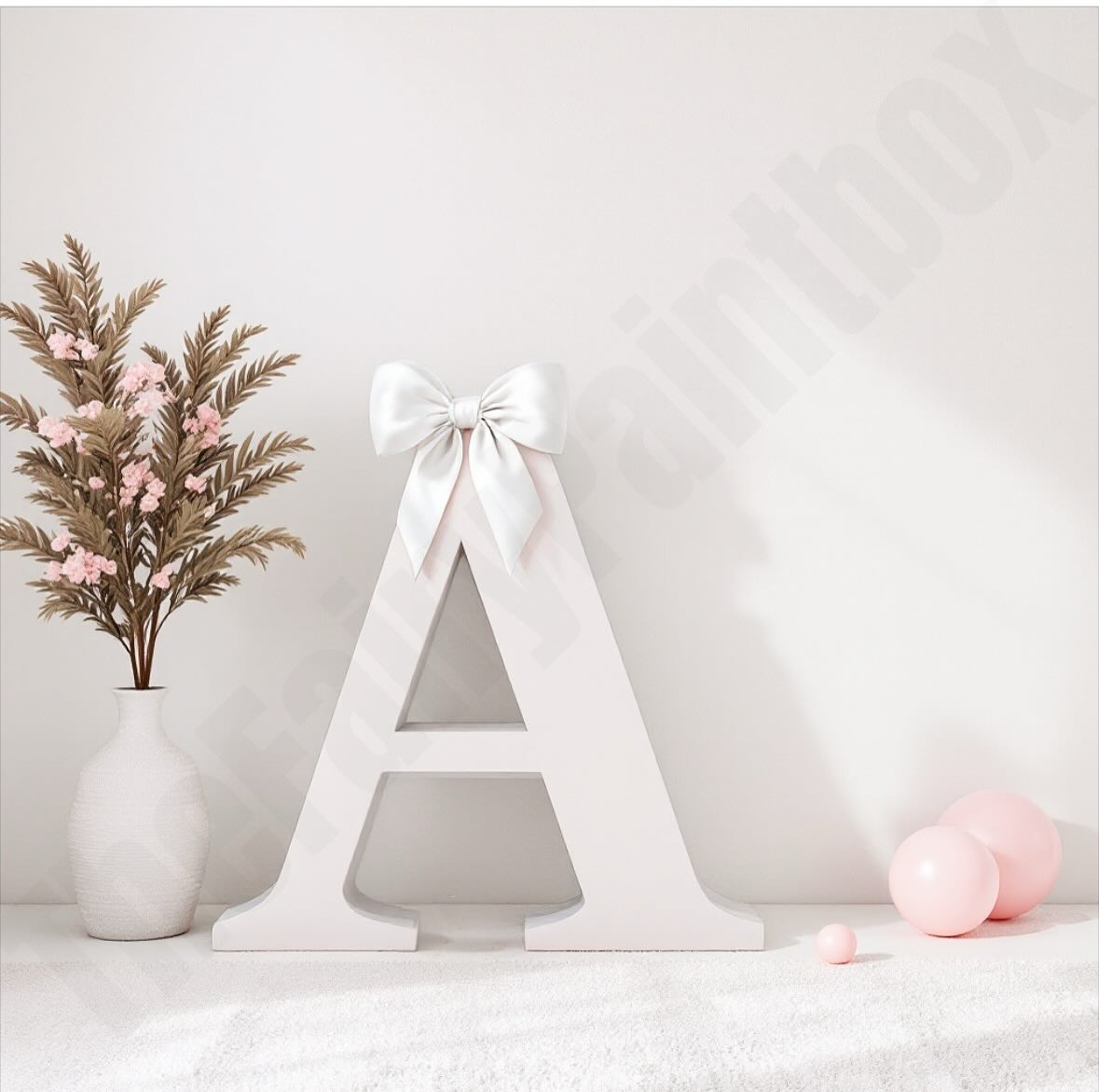 White Stand-Alone Painted Wood Letters