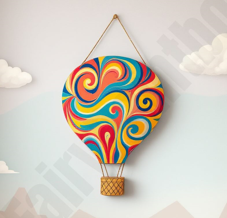 Swirly Hot Air Balloon Sign Baby Room Decor – TheFairyPaintBox