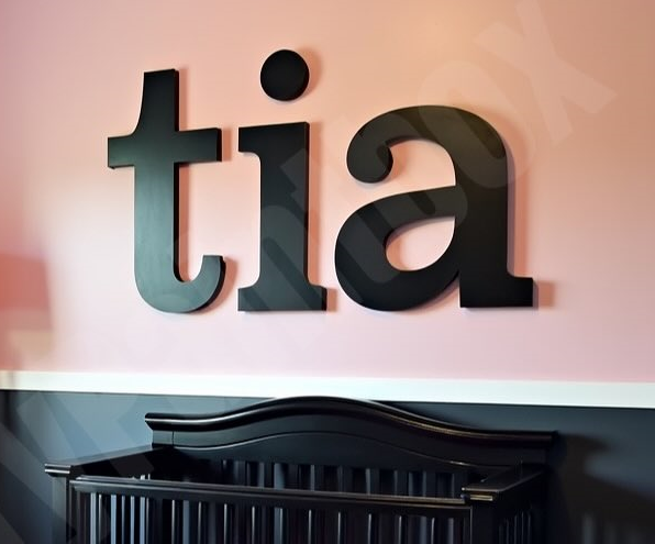 Black Wood Nursery Room Monogram Decorative Sign Letters – TheFairyPaintBox