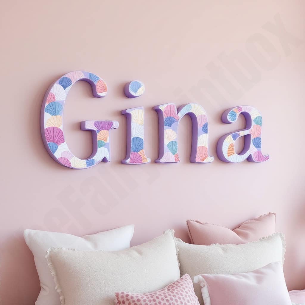 Seashell Nursery Decor Painted Wall Letters Beach Decorative Sign Art