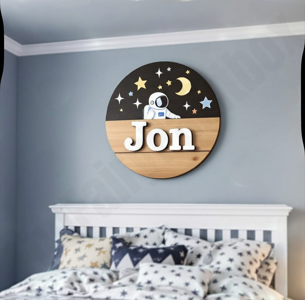 Astronaut Outer Space Baby Nursery Name Sign