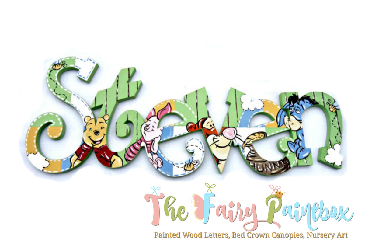 Peeking Poo Bear Painted Wood Letters – TheFairyPaintBox