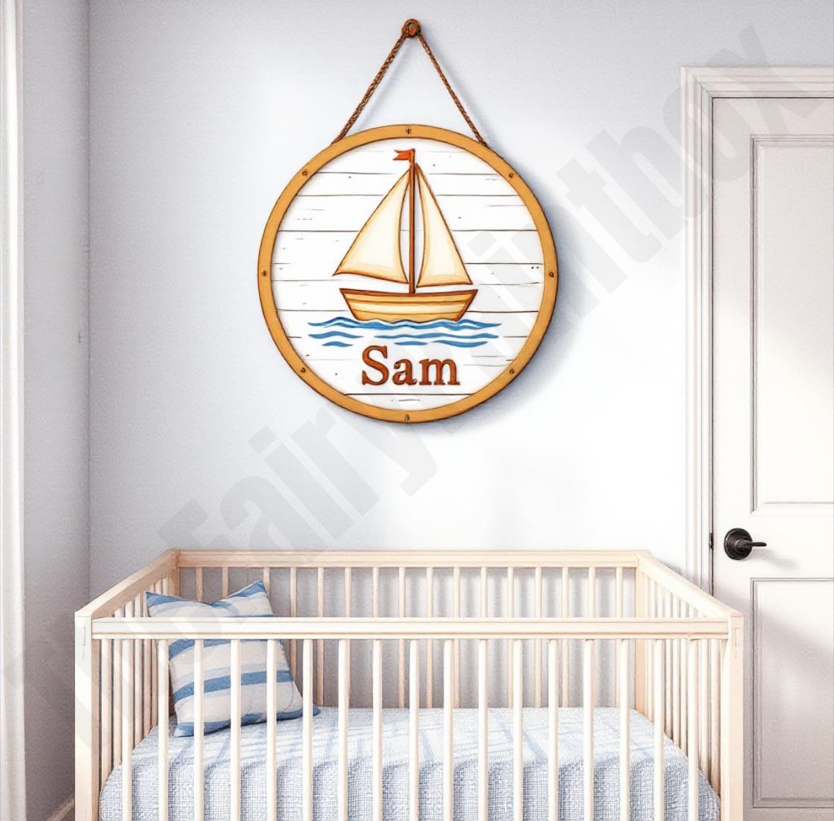 Sailboat Name Sign Baby Room Decor