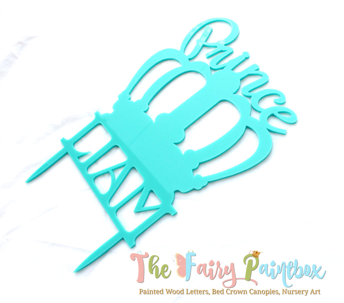 Turquoise Prince Cake Topper Custom Prince Crown Cake Decoration Royal ...