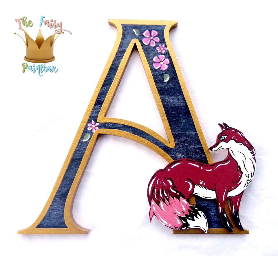 Antique Fox Nursery Room Wall Letters, Vintage Fox Monogram Wall Art ...